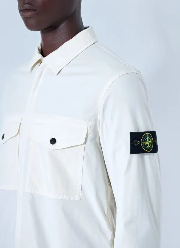 Stone Island Zip-front Overshirt With Flap Pockets