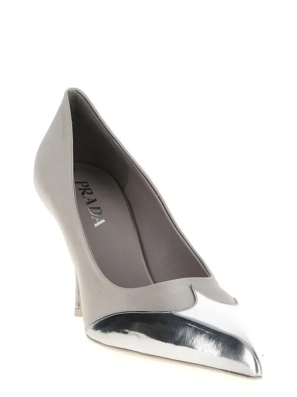 Prada Satin Pumps - Silver