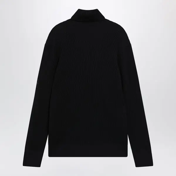 Stone Island Navy Ribbed Turtleneck Sweater