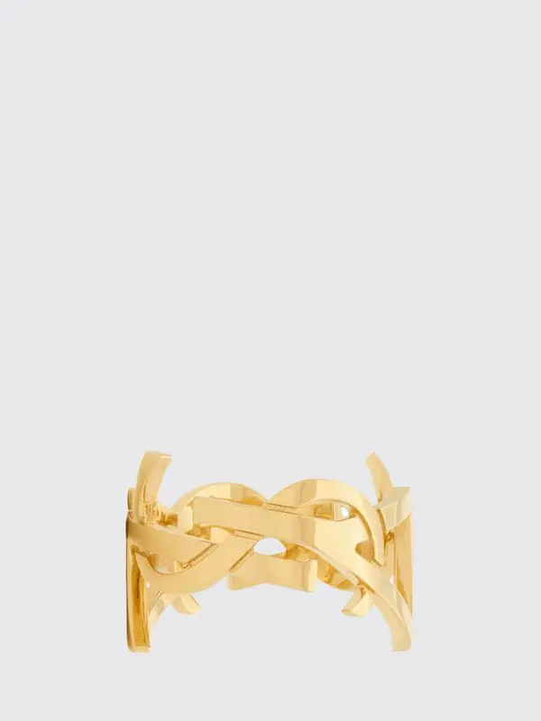 Saint Laurent Cassandre Brass Band Ring With Monogram