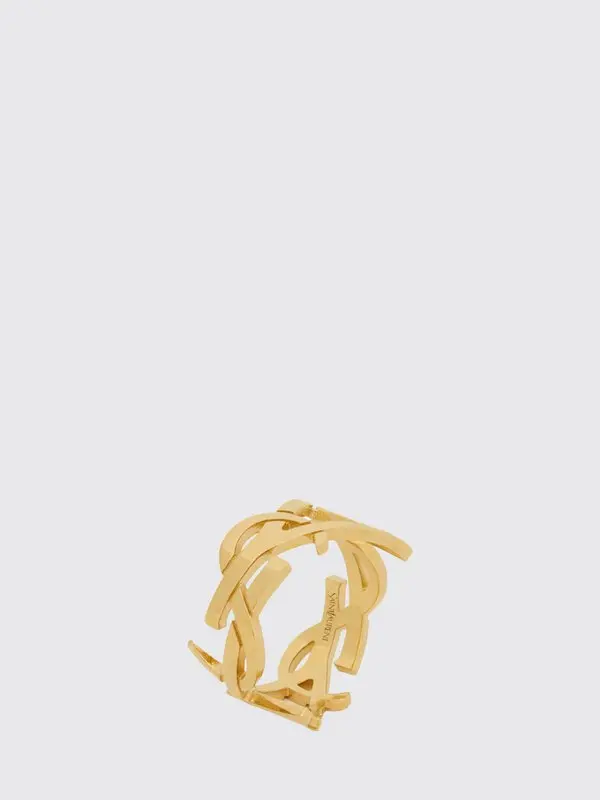 Saint Laurent Cassandre Brass Band Ring With Monogram