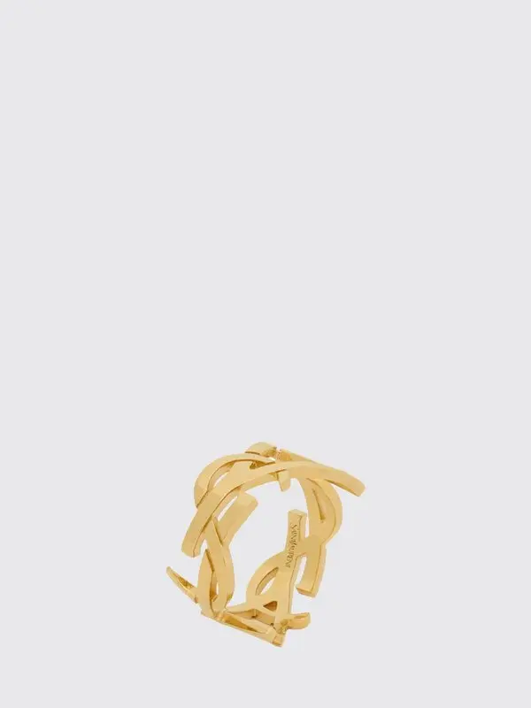 Saint Laurent Cassandre Brass Band Ring With Monogram - Multicolor