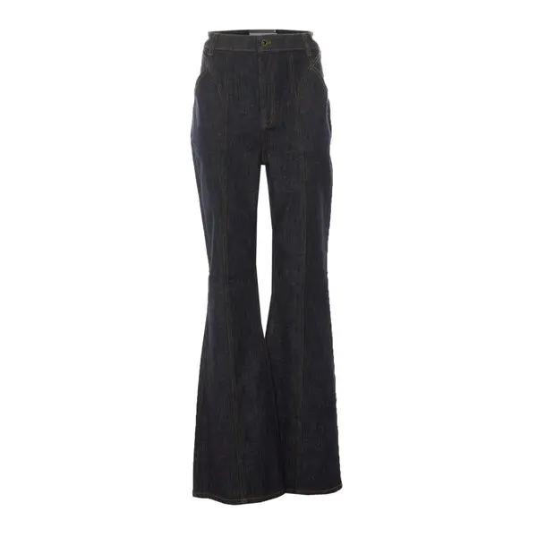 SELF-PORTRAIT Indigo Denim Flared Jeans - Blue