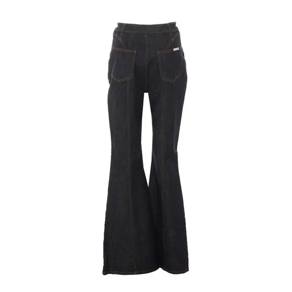 SELF-PORTRAIT Indigo Denim Flared Jeans - Blue