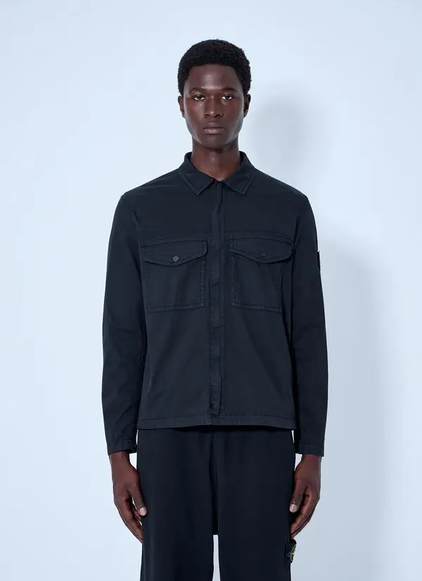 Stone Island Button-down Cotton Shirt - Black
