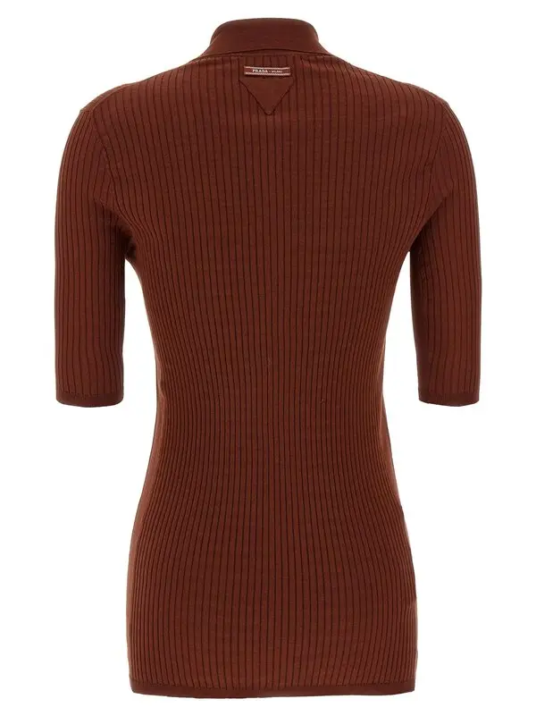 Prada Ribbed Polo Shirt