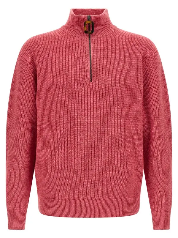 JW Anderson Half-zip Wool And Cotton Sweater - Pink