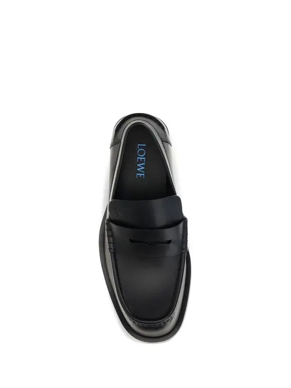 Loewe Bobine Polished Calfskin Loafers