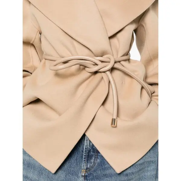 Sportmax Oversized Wool Wrap Coat - Cream