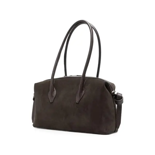 Yuzefi Leather Trim Shoulder Bag - Brown