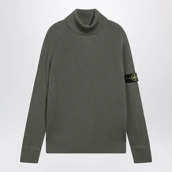 Stone Island Military Ribbed Turtleneck Sweater - Green
