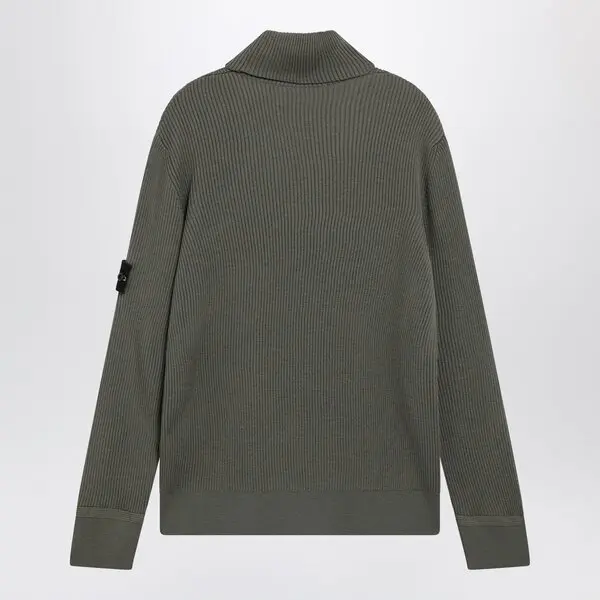 Stone Island Military Ribbed Turtleneck Sweater - Green