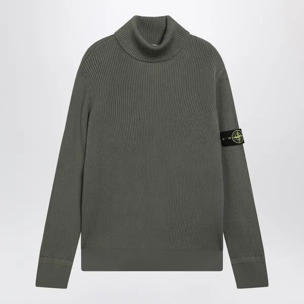 Stone Island Military Ribbed Turtleneck Sweater - Green