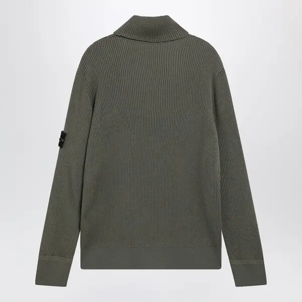 Stone Island Military Ribbed Turtleneck Sweater - Green