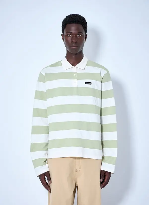 Miu Miu Striped Jersey Polo Shirt