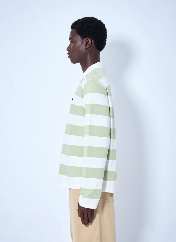 Miu Miu Striped Jersey Polo Shirt