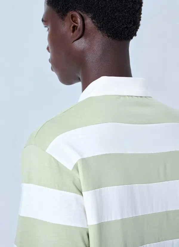 Miu Miu Striped Jersey Polo Shirt
