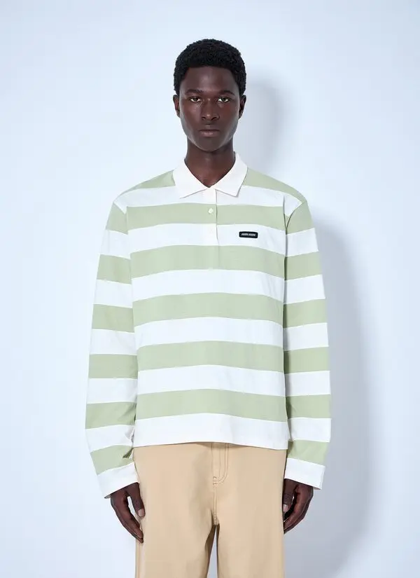 Miu Miu Striped Jersey Polo Shirt - Yellow