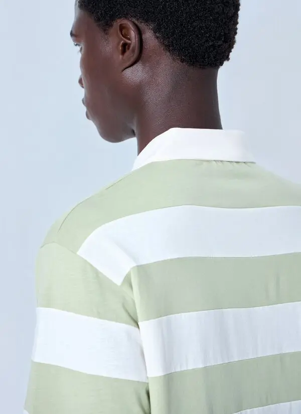 Miu Miu Striped Jersey Polo Shirt