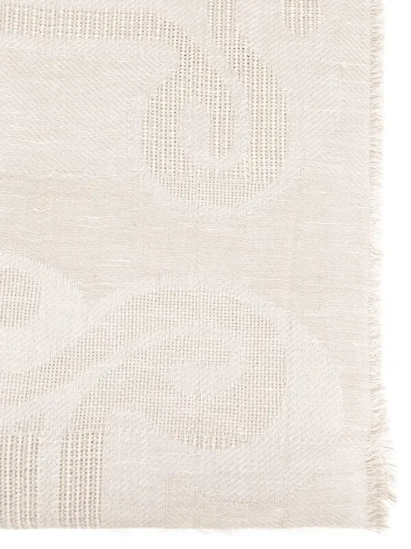 Max Mara Mxasenior Scarf With Monogram Jacquard Embroidery - Cream