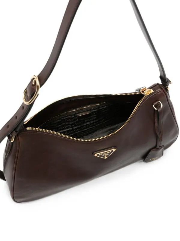 Prada Aimée Large Leather Shoulder Bag