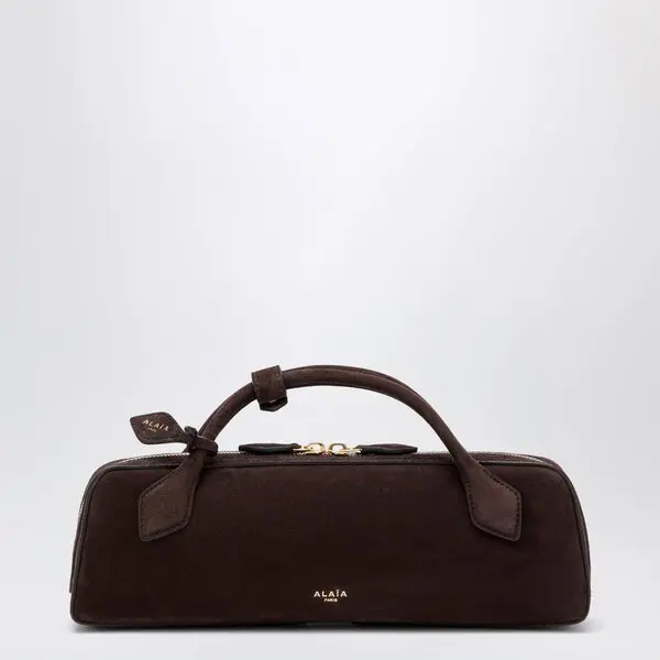 Alaïa Le Teckel Pouch In Suede Goat Leather, Smoky - Brown