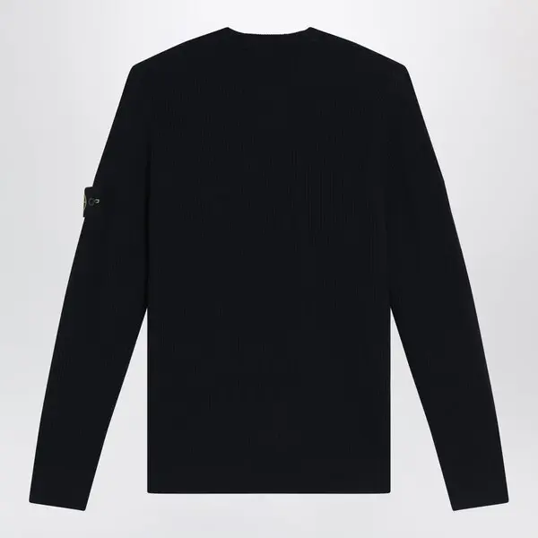 Stone Island Navy Ribbed Crew-neck Sweater