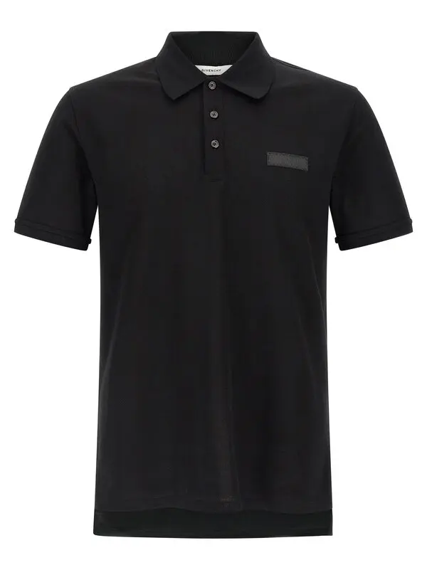 Givenchy Logo Patch Polo Shirt - Black