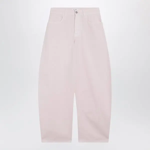 Alaïa Rounded High-rise Cotton Denim Jeans In Pale Rose - Pink
