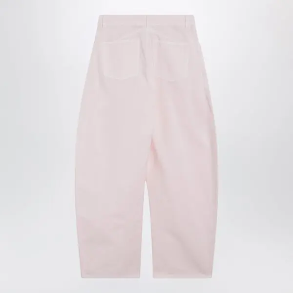 Alaïa Rounded High-rise Cotton Denim Jeans In Pale Rose - Pink