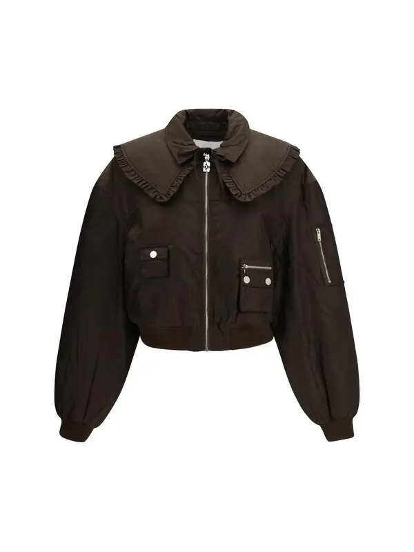 GANNI Duchesse Nylon Bomber Jacket