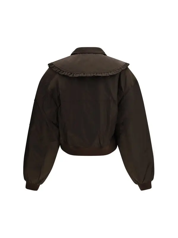 GANNI Recycled Nylon Bomber Jacket - Green