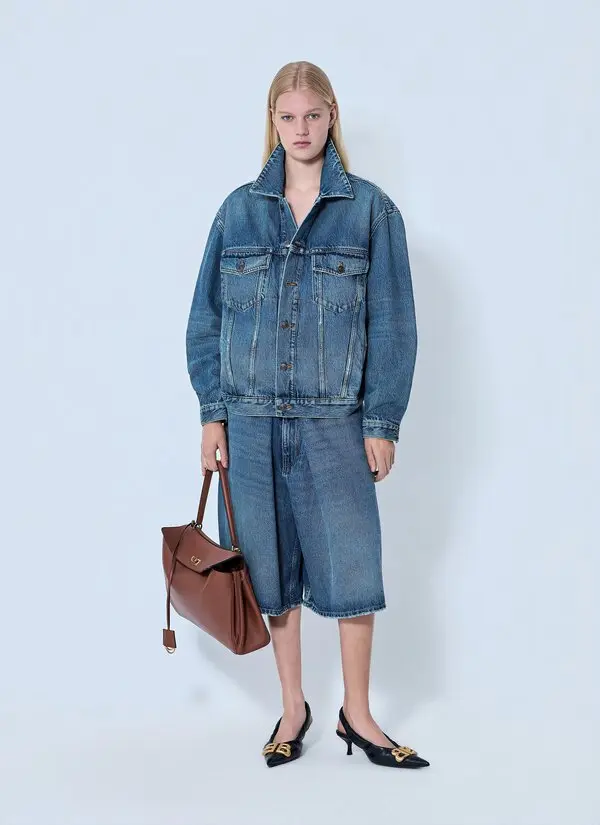 Balenciaga Kick Denim Jacket - Blue