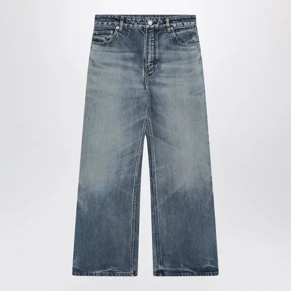 Alaïa Flared Ankle-length Denim Jeans In Light Sand Wash - Blue