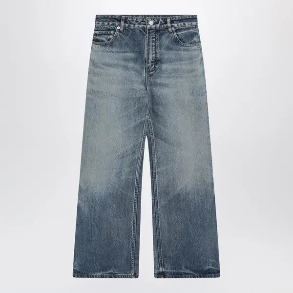 Alaïa Flared Ankle-length Denim Jeans In Light Sand Wash - Blue