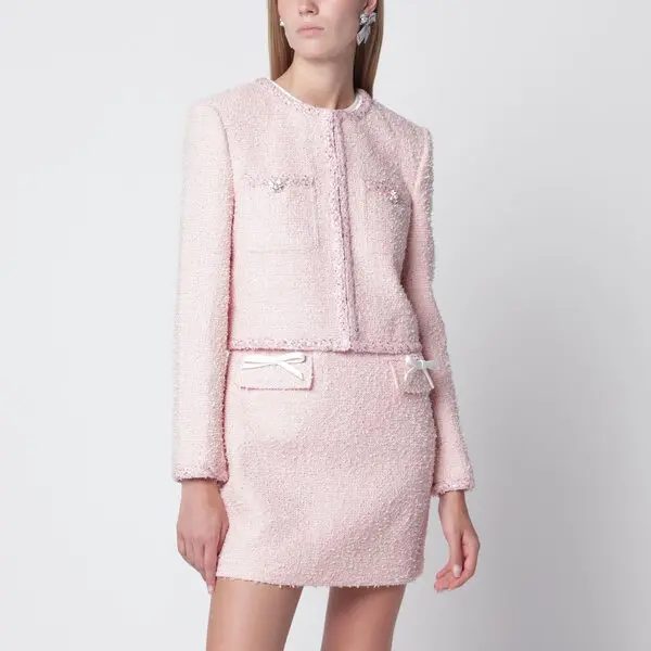 SELF-PORTRAIT Boucle Jacket - Pink