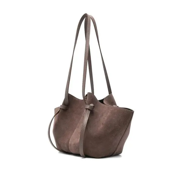 Yuzefi Calf Suede Shoulder Bag - Brown