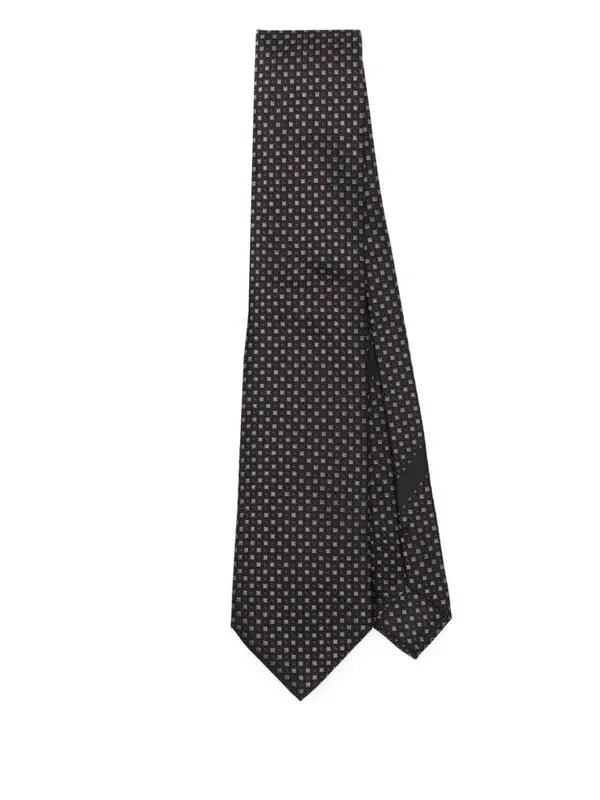 Dolce & Gabbana Geometric-pattern Silk Tie - Gray