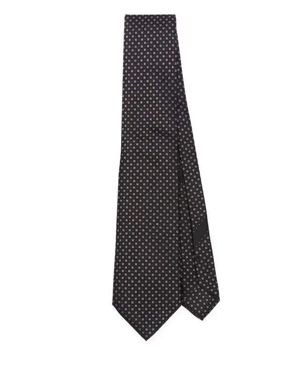 Dolce & Gabbana Geometric-pattern Silk Neck Ties - Gray