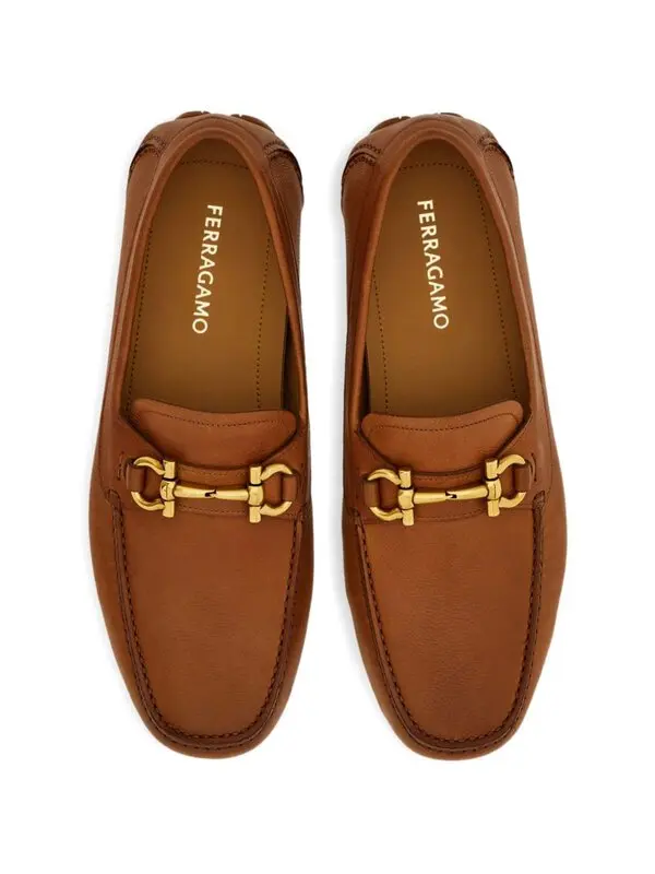FERRAGAMO Leather Driver Shoes - Multicolor