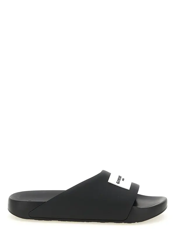 Givenchy Label Rubber Mules - Black
