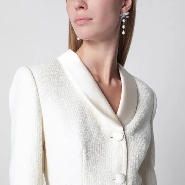 SELF-PORTRAIT Boucle Midi Dress - Cream