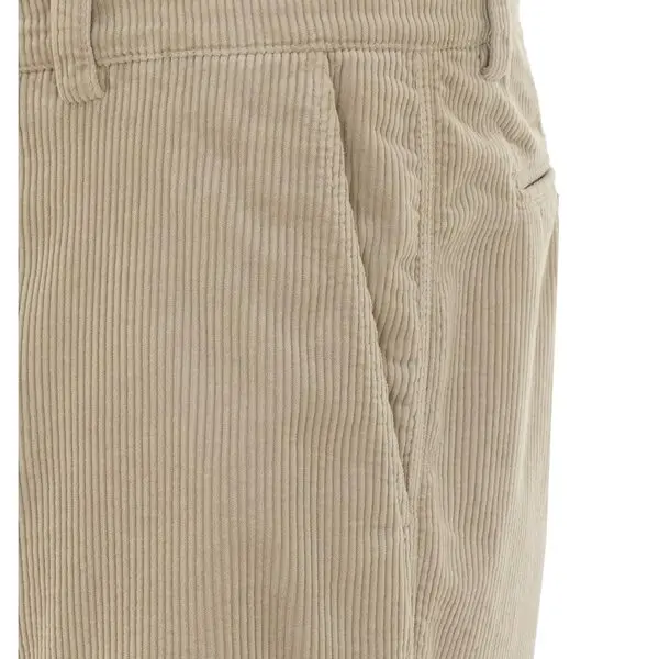Brunello Cucinelli Wide Leg Velvet Pants - Cream