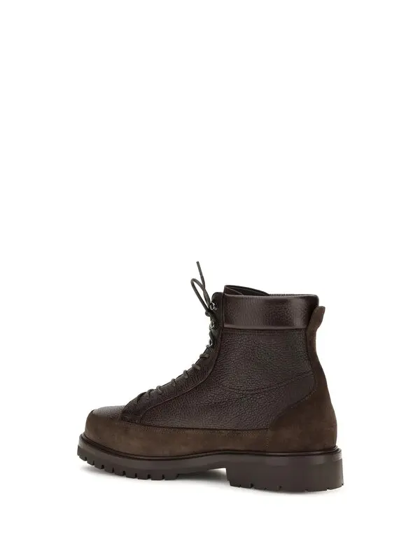 Brunello Cucinelli Lace-up Leather Ankle Boots - Brown