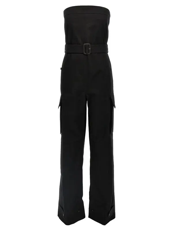 Saint Laurent Cassandre Bustier Jumpsuit - Black