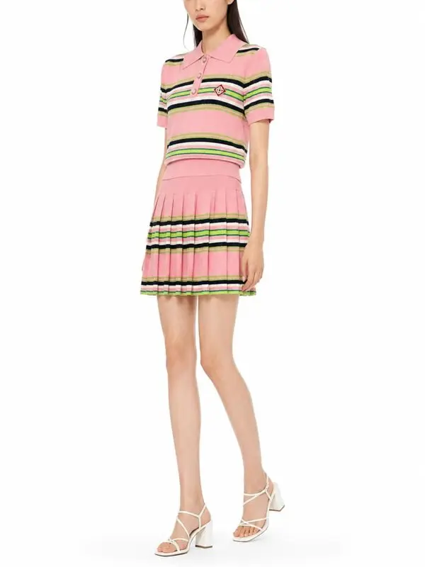 Casablanca Striped Viscose Mini Skirt - Multicolor