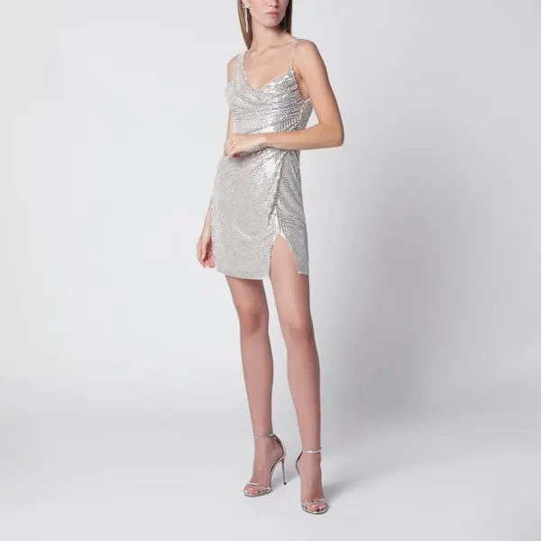 SELF-PORTRAIT Champagne Mini Dress With Rhinestones - Cream