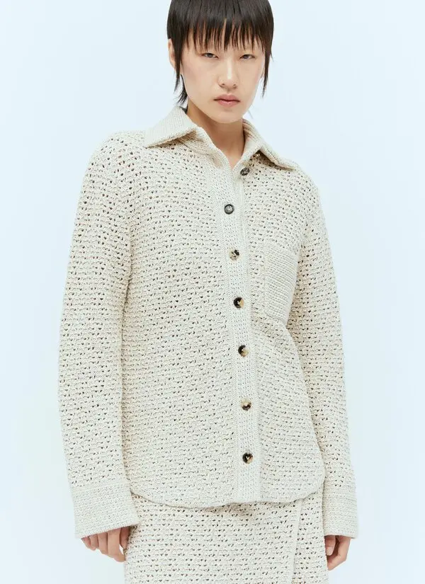 Bottega Veneta Textured Knit Shirt - Cream