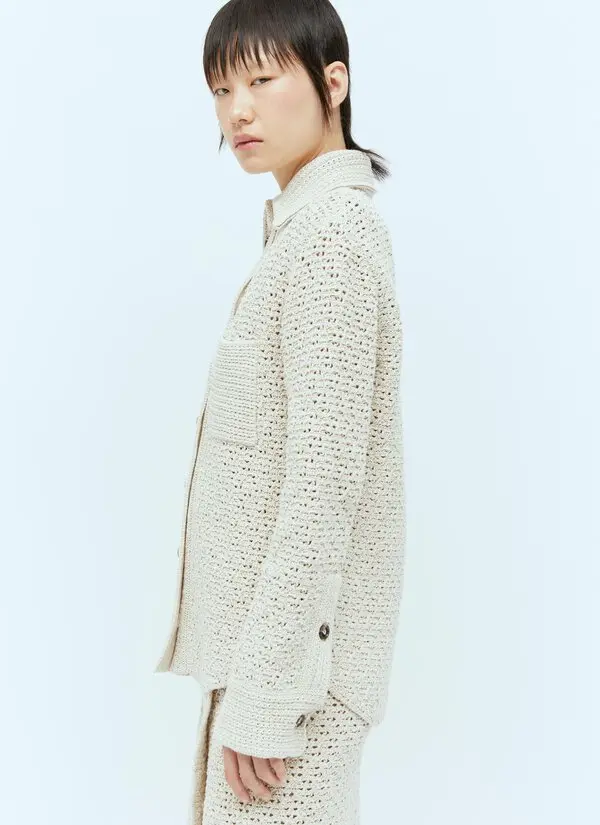 Bottega Veneta Textured Knit Shirt - Cream