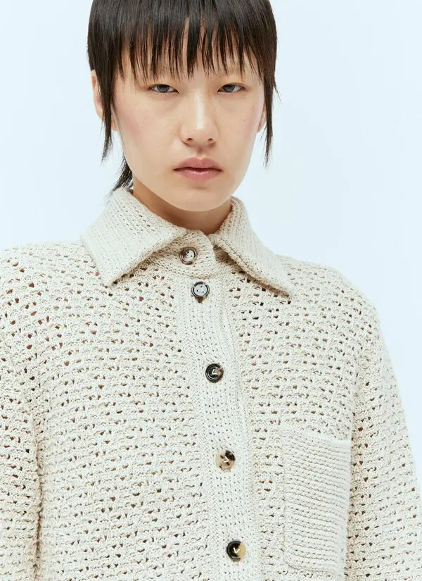 Bottega Veneta Textured Knit Shirt - Cream